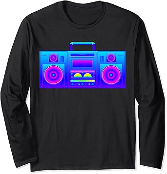 Amazon.com: EDM Boombox | Trippy Hip Hop Rave Long Sleeve T-Shirt : Clothing, Shoes & Jewelry